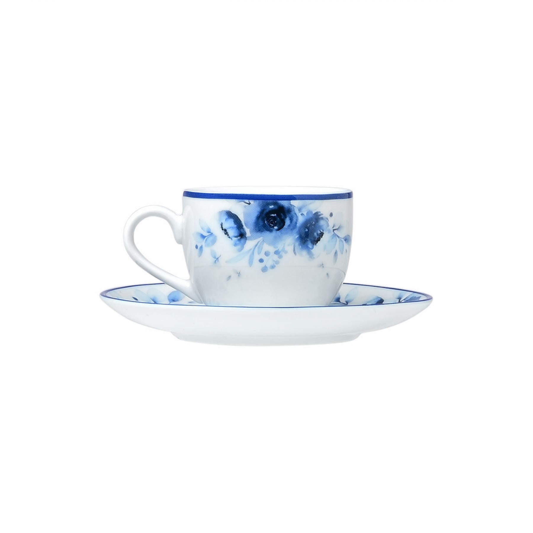 ESTIA ΦΛΙΤΖΑΝΙ ΚΑΦΕ BLUE ROSE ΠΟΡΣΕΛΑΝΙΝΟ ΑΝΑΓΛΥΦΟ 100ml ΜΕ ΠΙΑΤΑΚΙ