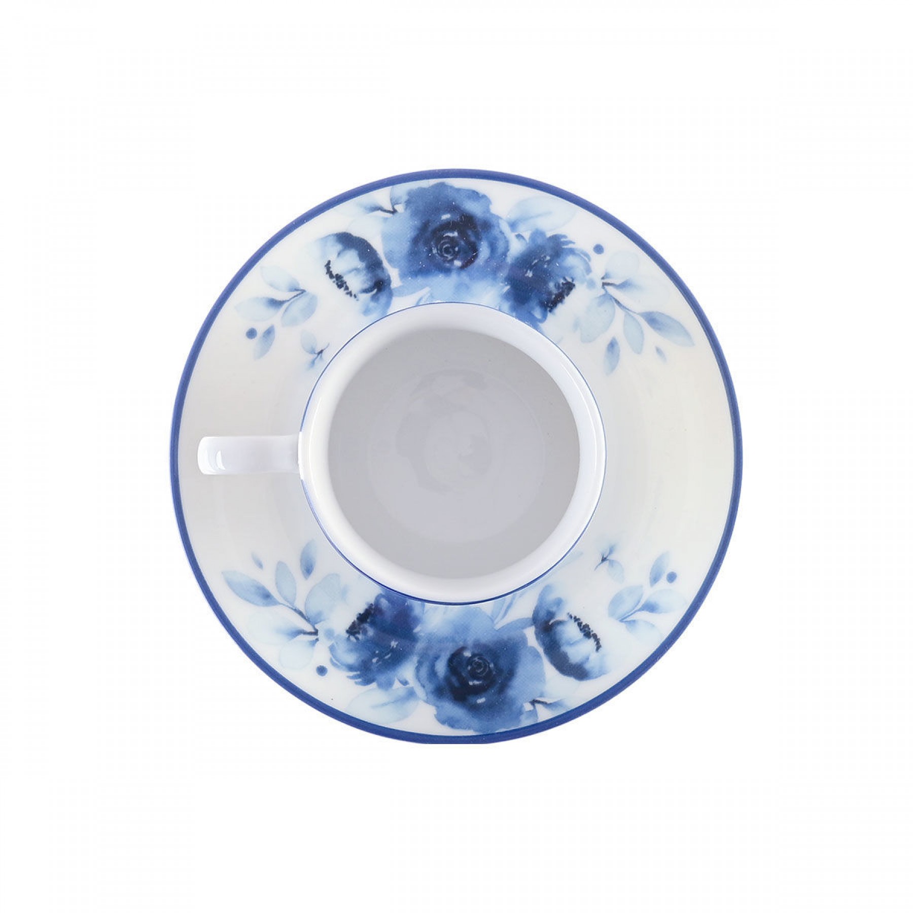ESTIA ΦΛΙΤΖΑΝΙ ΚΑΦΕ BLUE ROSE ΠΟΡΣΕΛΑΝΙΝΟ ΑΝΑΓΛΥΦΟ 100ml ΜΕ ΠΙΑΤΑΚΙ